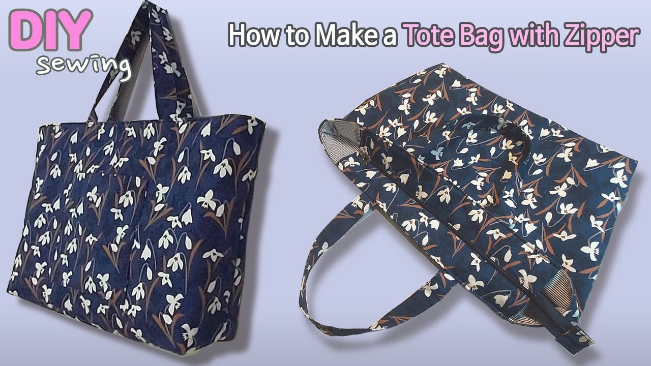 Diy 지퍼 토트백 만들기 바닥 넓은 가방 가방 만들기 How To Make A Tote Bag With Zipper