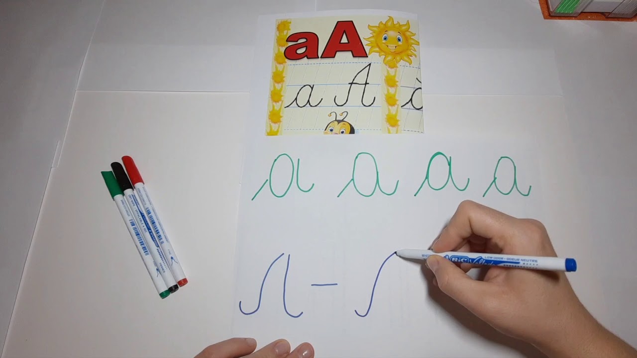 Scrierea literelor A si a de mana - YouTube