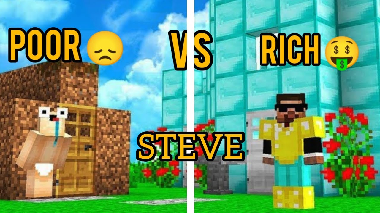 STORY OF RICH 🤑 AND POOR 😞 STEVE #gaming - YouTube