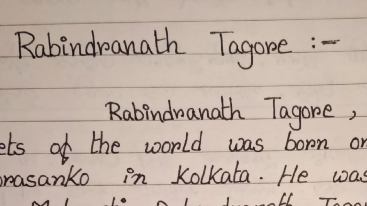 Rabindranath Tagore || English handwriting || Handwriting english - YouTube