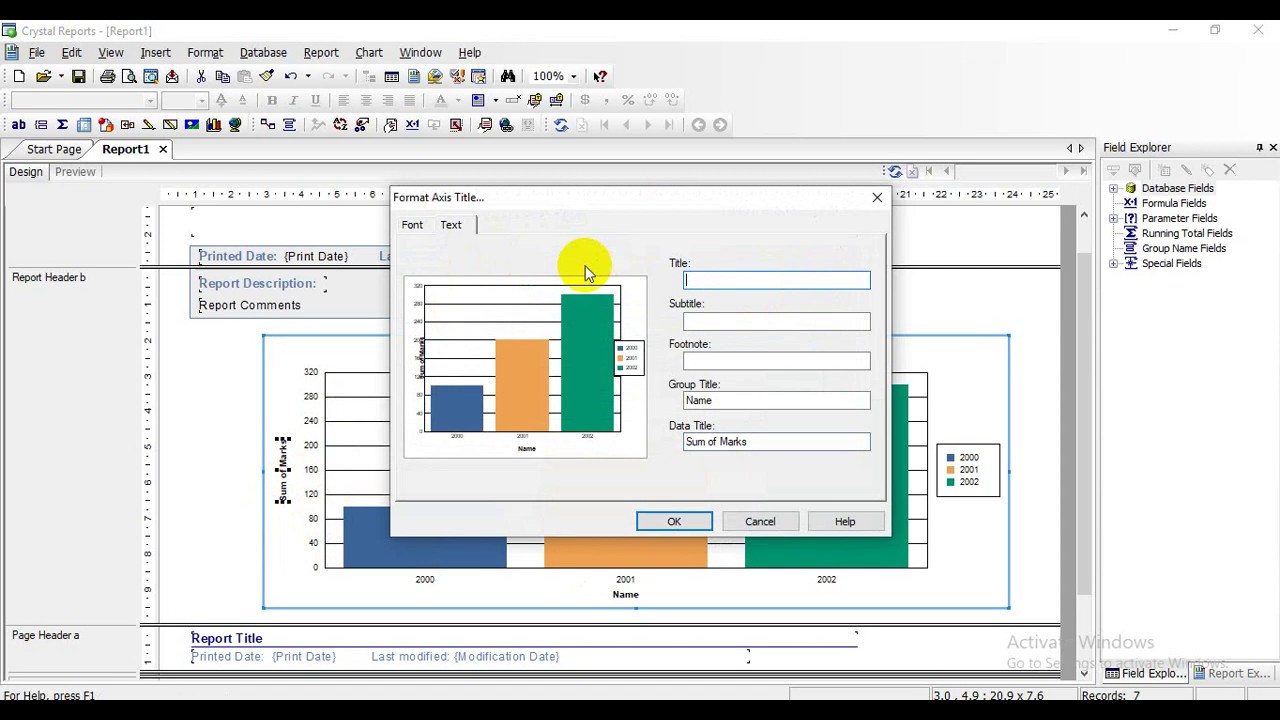 Create basic Bar Chart in Crystal Report | iViva - YouTube