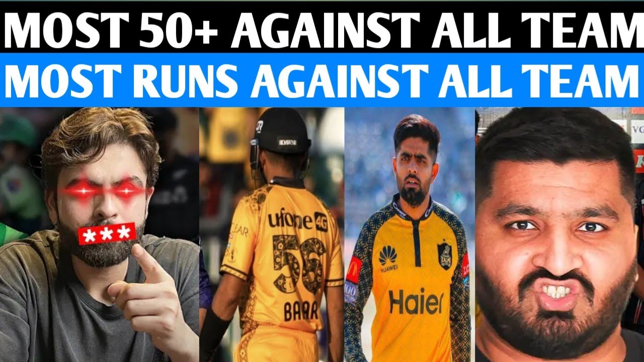MOST 50+ AGAINST ALL TEAM MOST RUNS AGAINST ALL TEAM - YouTube