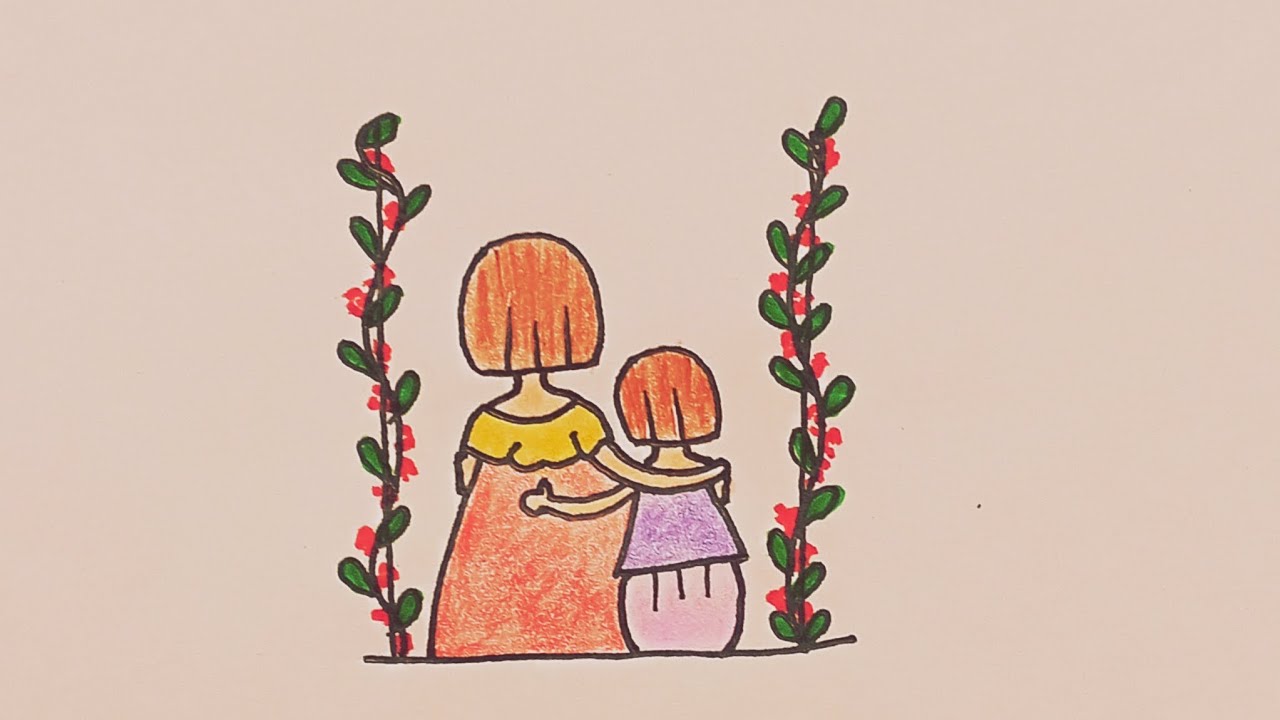 how to draw two sister - YouTube