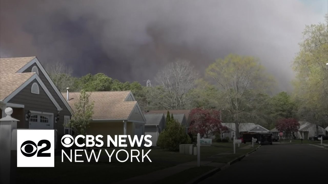 Jones Road Wildfire about 50% contained in Ocean County, N.J. - YouTube