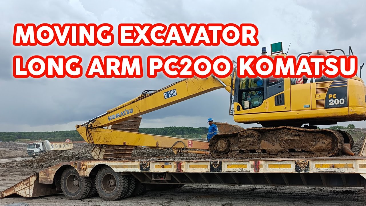 Moving Excavator Long Arm - YouTube