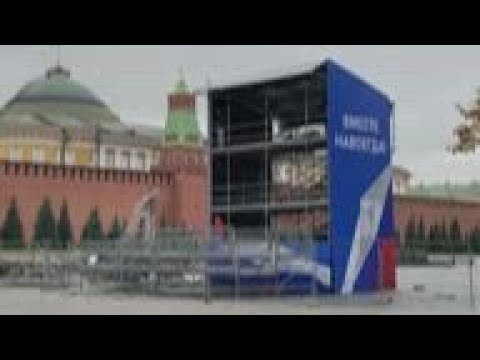 Stage built in Red Square as celebration expected