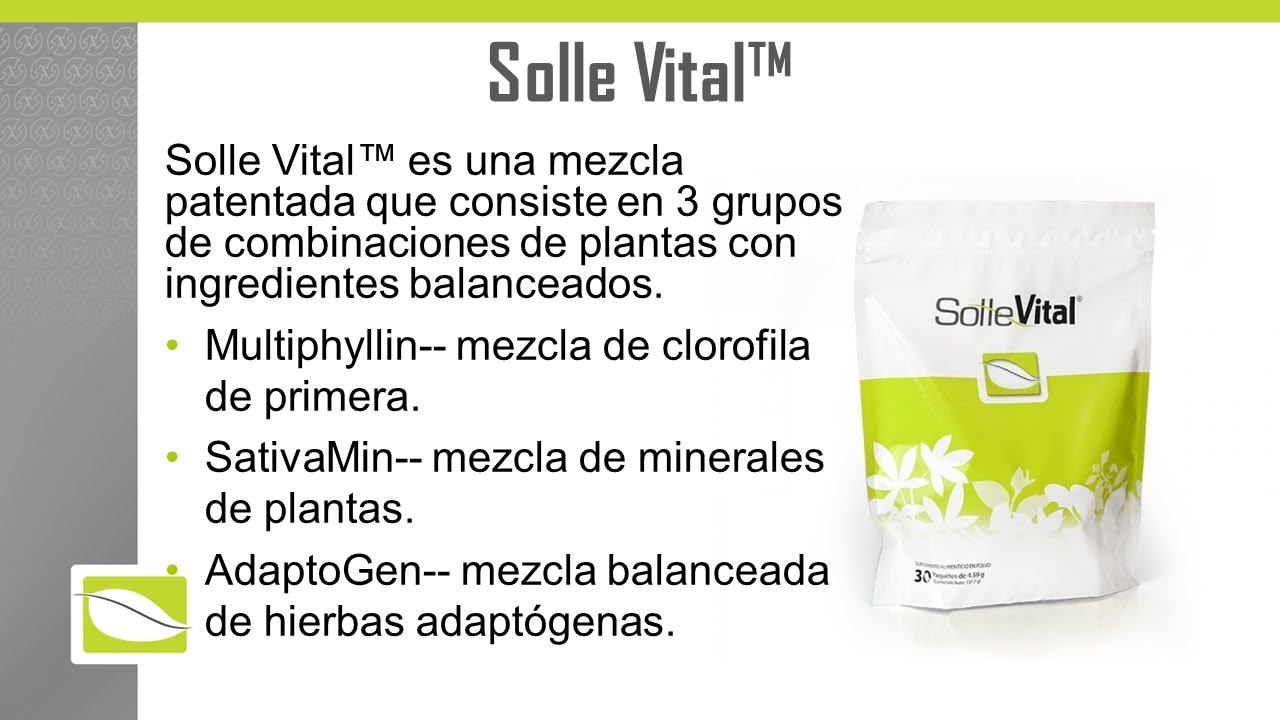 PRODUCTO SOLLE VITAL - Adaptógenos con Solle - YouTube