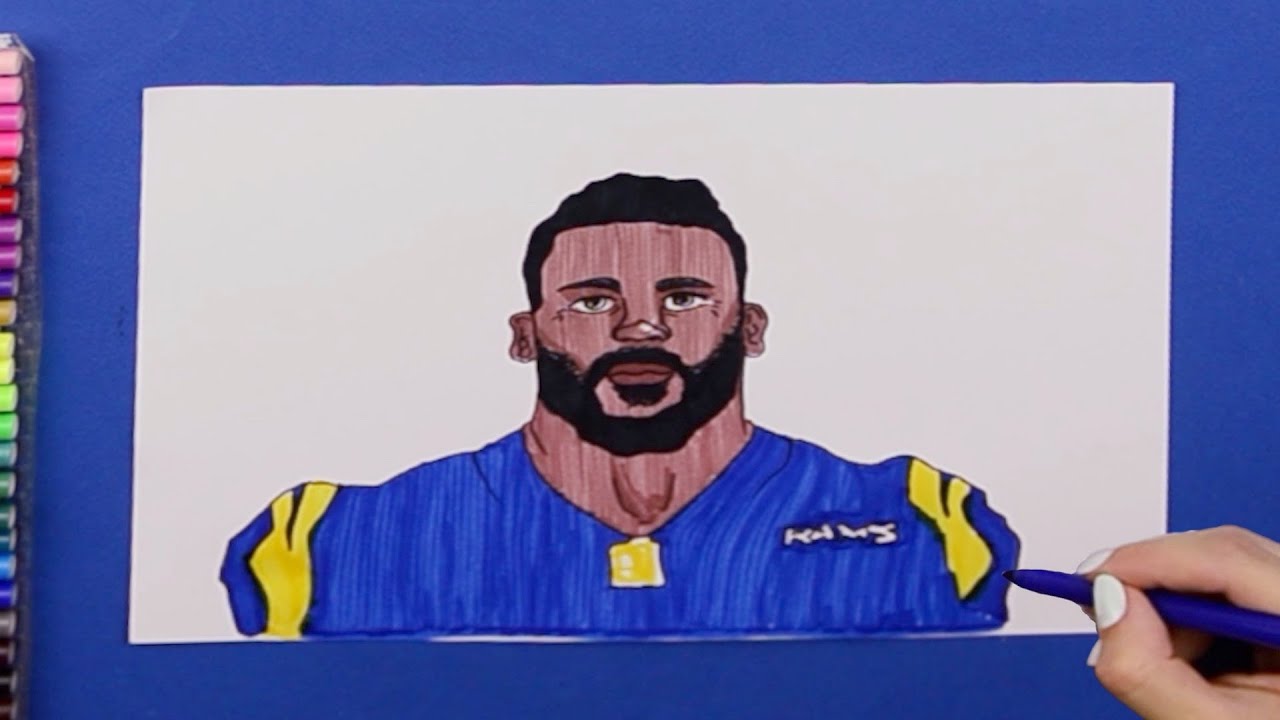 How to draw Aaron Donald (NFL player) - YouTube