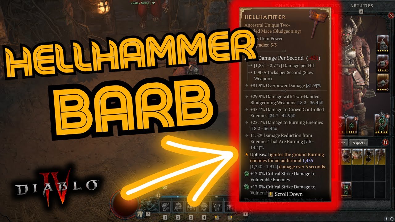 HELLHAMMER Barbarian Build | Diablo 4 - YouTube