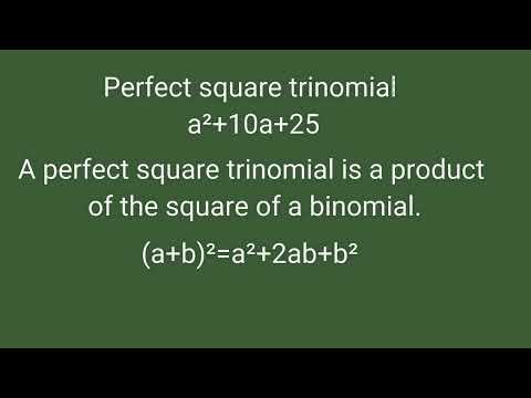 What is a perfect square trinomial? How to factor it? - YouTube