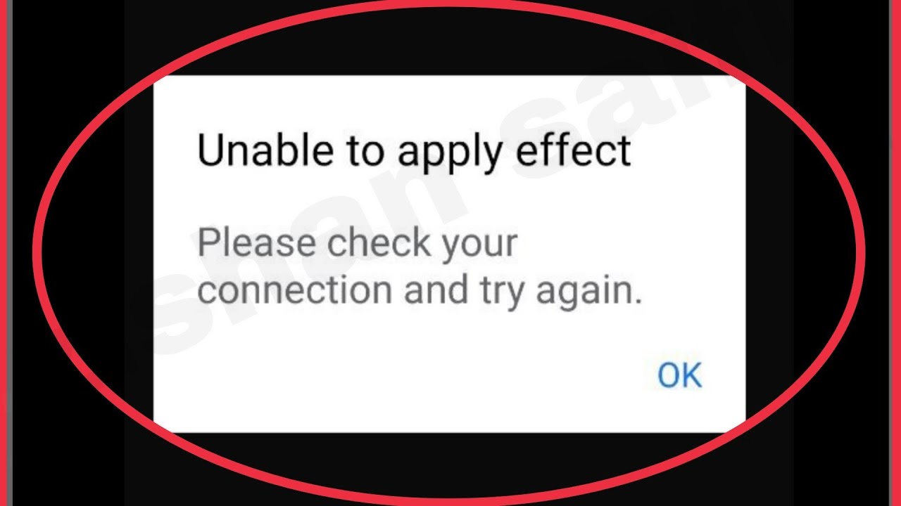 Fix Facebook Unable to apply effect || Please check your connection and ...