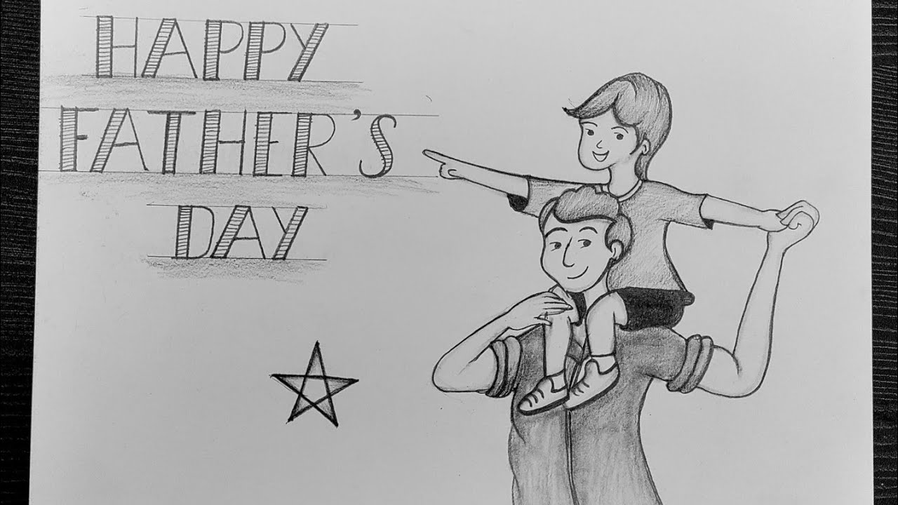 Easy Fathers Day Drawing // Father's Day Drawing Ideas For Kids // Easy ...