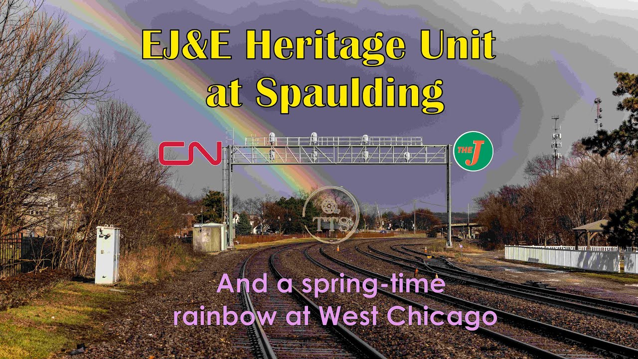 EJ&E Heritage Unit and a Rainbow - Sunday Afternoon at Spaulding and JB - YouTube
