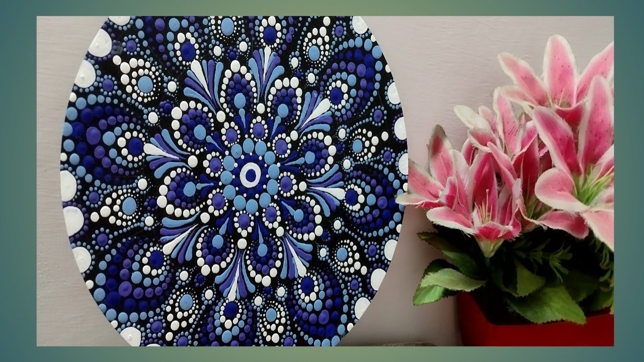 Mandala dot painting/very simple/beautiful art#tools/step by step ...