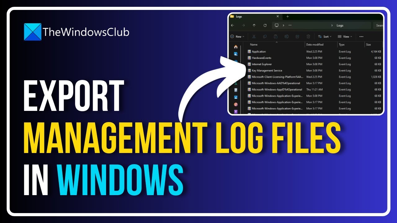How to export Management log files in Windows 11 - YouTube