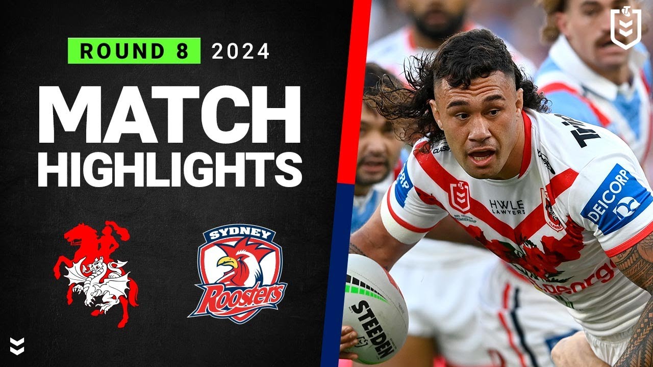 NRL Highlights | NRL 2024 | Dragons v Roosters | Match Highlights - YouTube
