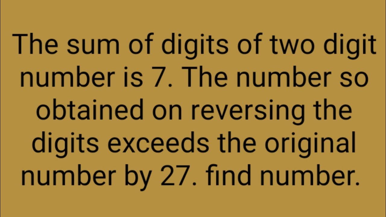 interchanging digits | linear equation | word problem - YouTube