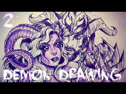 Speed DRAWING: Demon Couple (Part 2) - YouTube