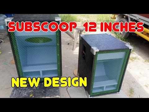 how to build 12 inch subscoop subwoofer box new design - YouTube