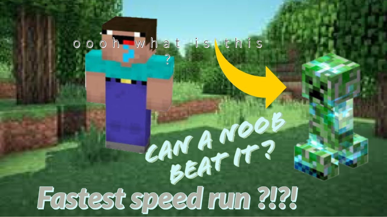 Noob Attempts Minecraft Speed Run World Record - YouTube