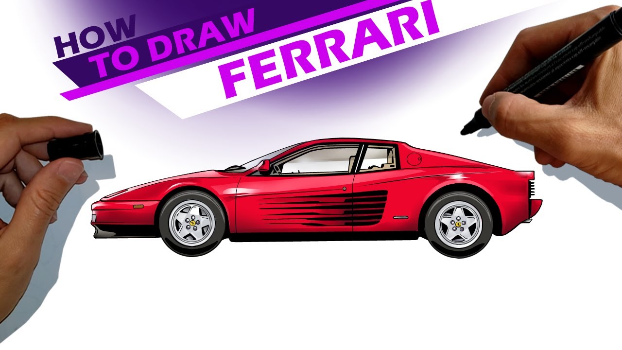 Ferrari Testarossa - How to draw - YouTube