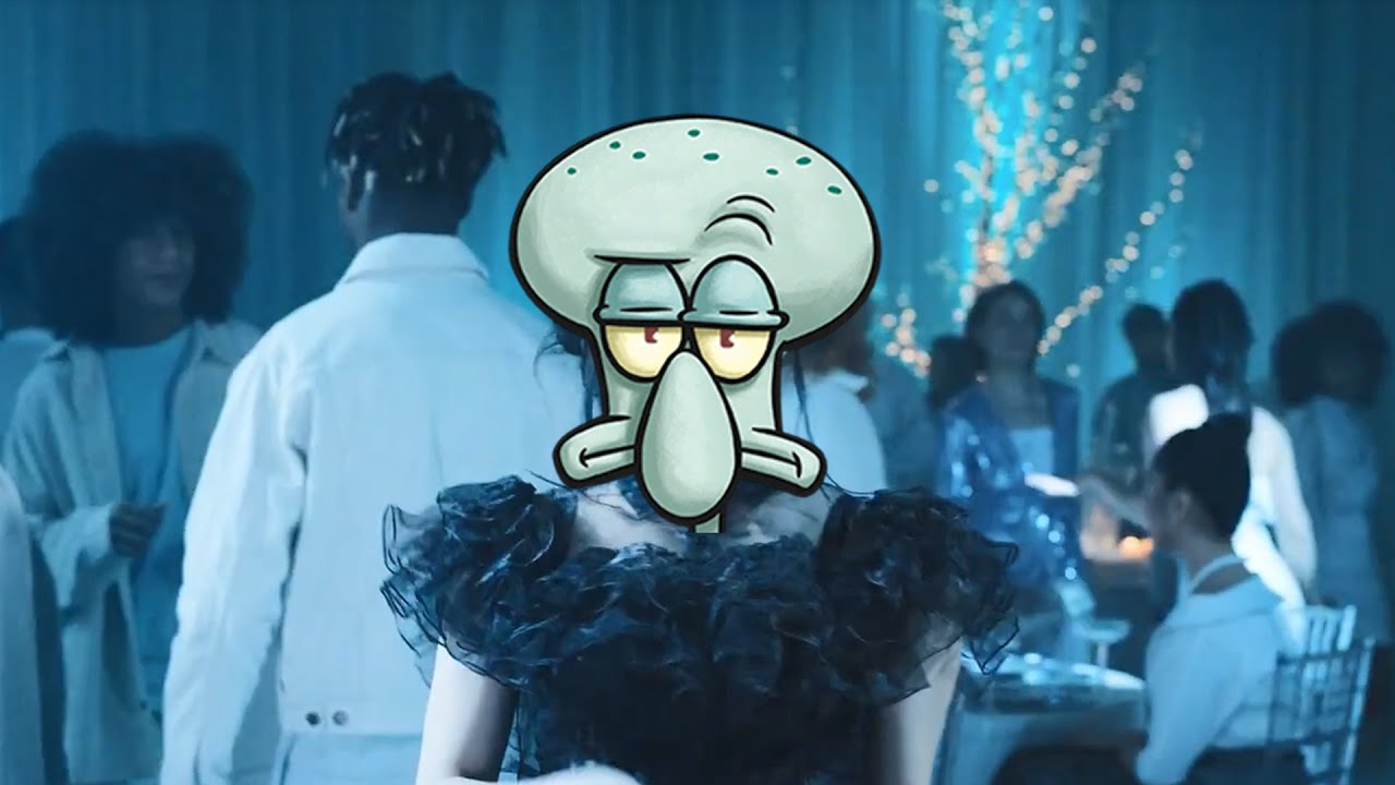 Wednesday Addams dance scene with squidward dancing to Lady Gaga Bloody ...