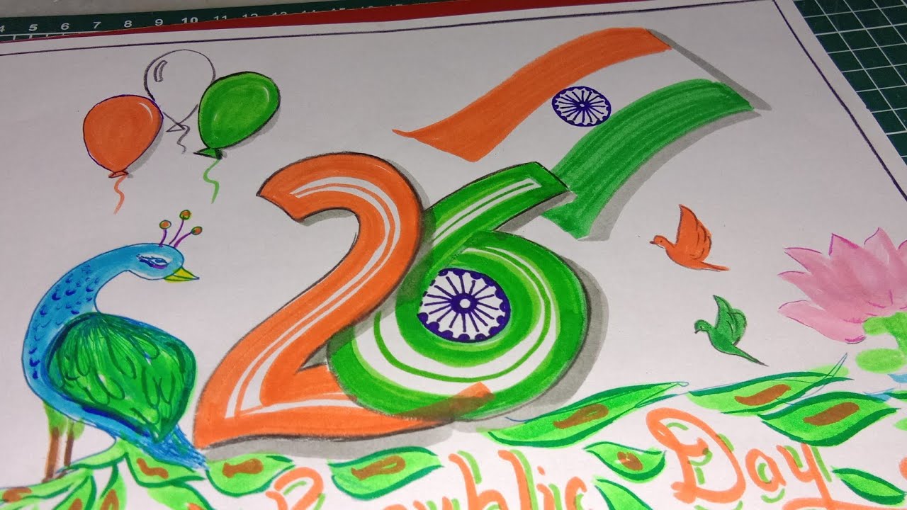 How to draw republic day drawing / Easy drawing on republic day step by ...