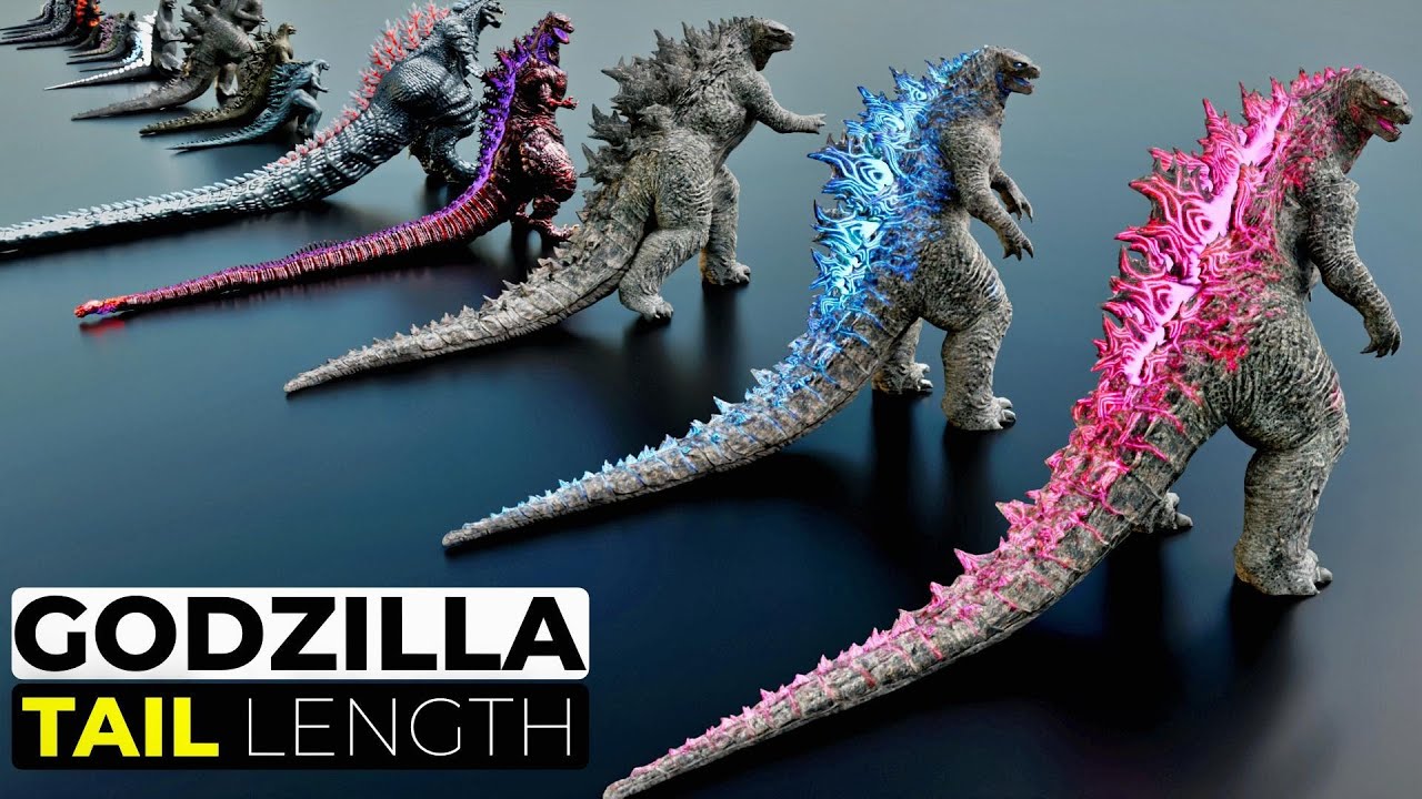 Godzilla Tail Length Size Comparison 3D | 3D Comparison | Godzilla Tail ...