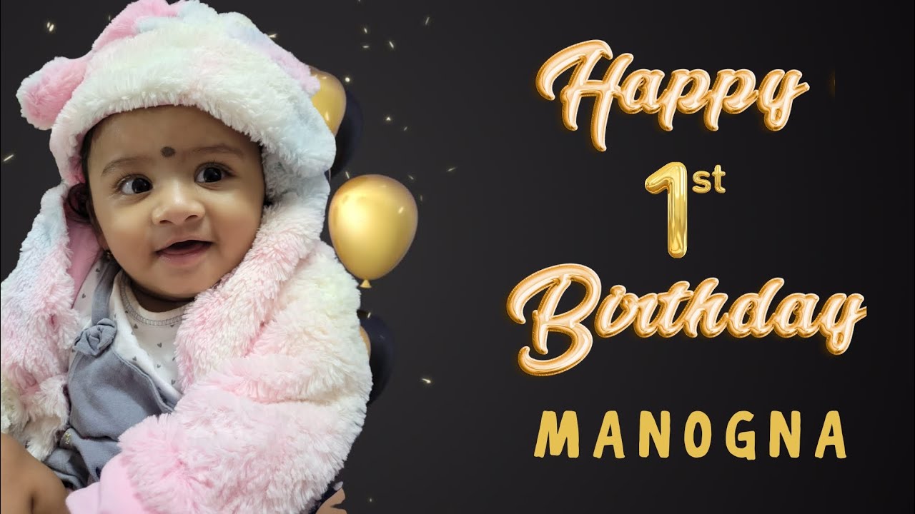 Happy 1st Birthday Manogna | Sweet Daughter | Birthday Invitation | 12 ...