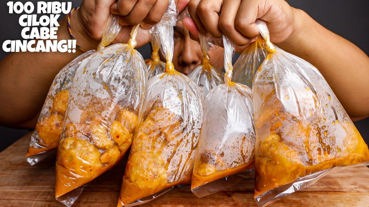 MUKBANG 100 RIBU CILOK ISI CABE CINCANG!! MUKBANG JAJANAN SD #madukorat ...