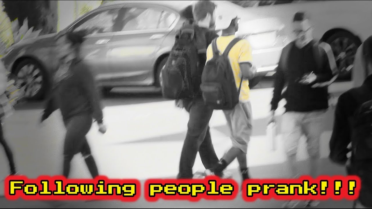 AWKWARDLY FOLLOWING PEOPLE (PRANK) - YouTube