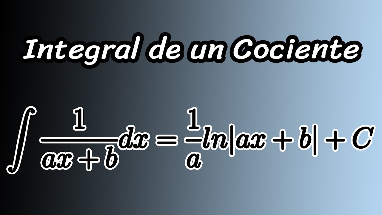 Integral de un cociente / CHOCHY - YouTube