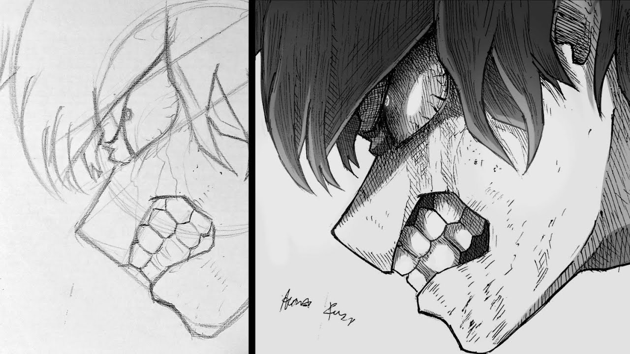 How To Draw Midoriya Izukudeku Rage Step By Step Boku No Hero Academia S6 Youtube