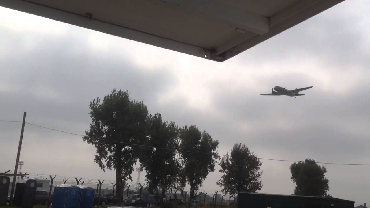 RAF BBMF C-47 Dakota flyby of RAF Coningsby - YouTube