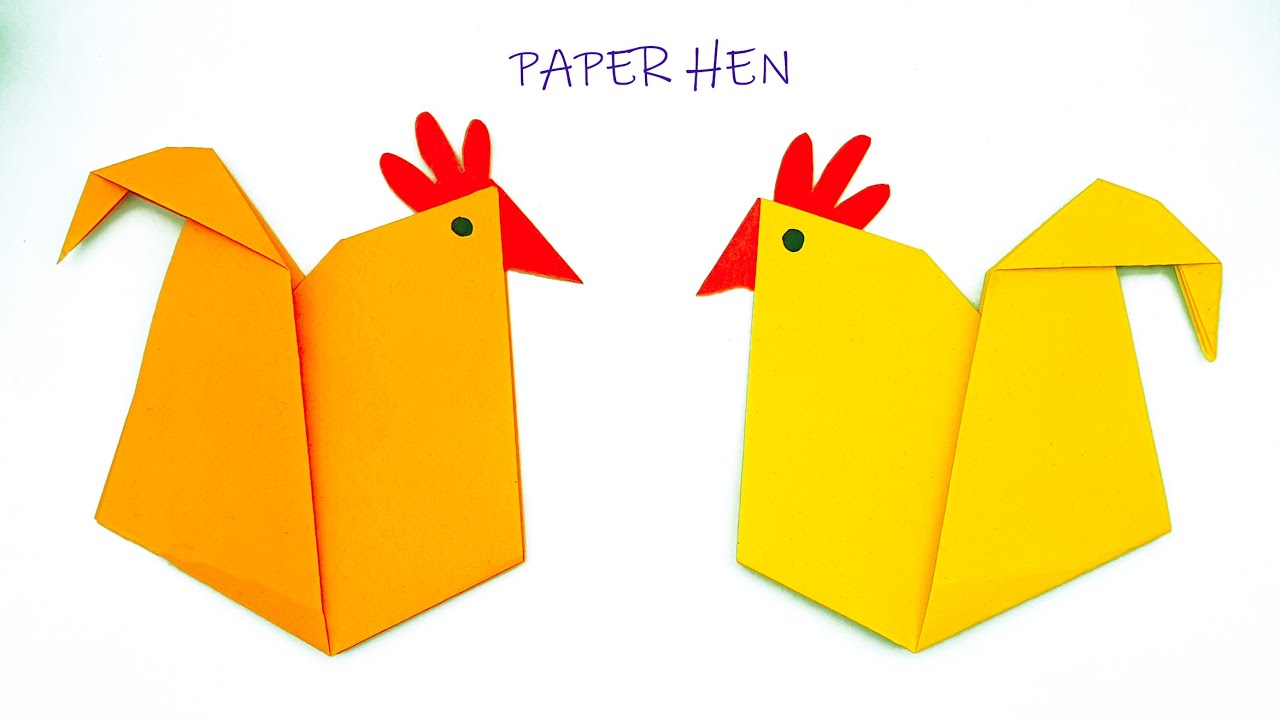 Origami Paper Hen Making Ideas | School Craft Ideas | Paper Craft Easy ...