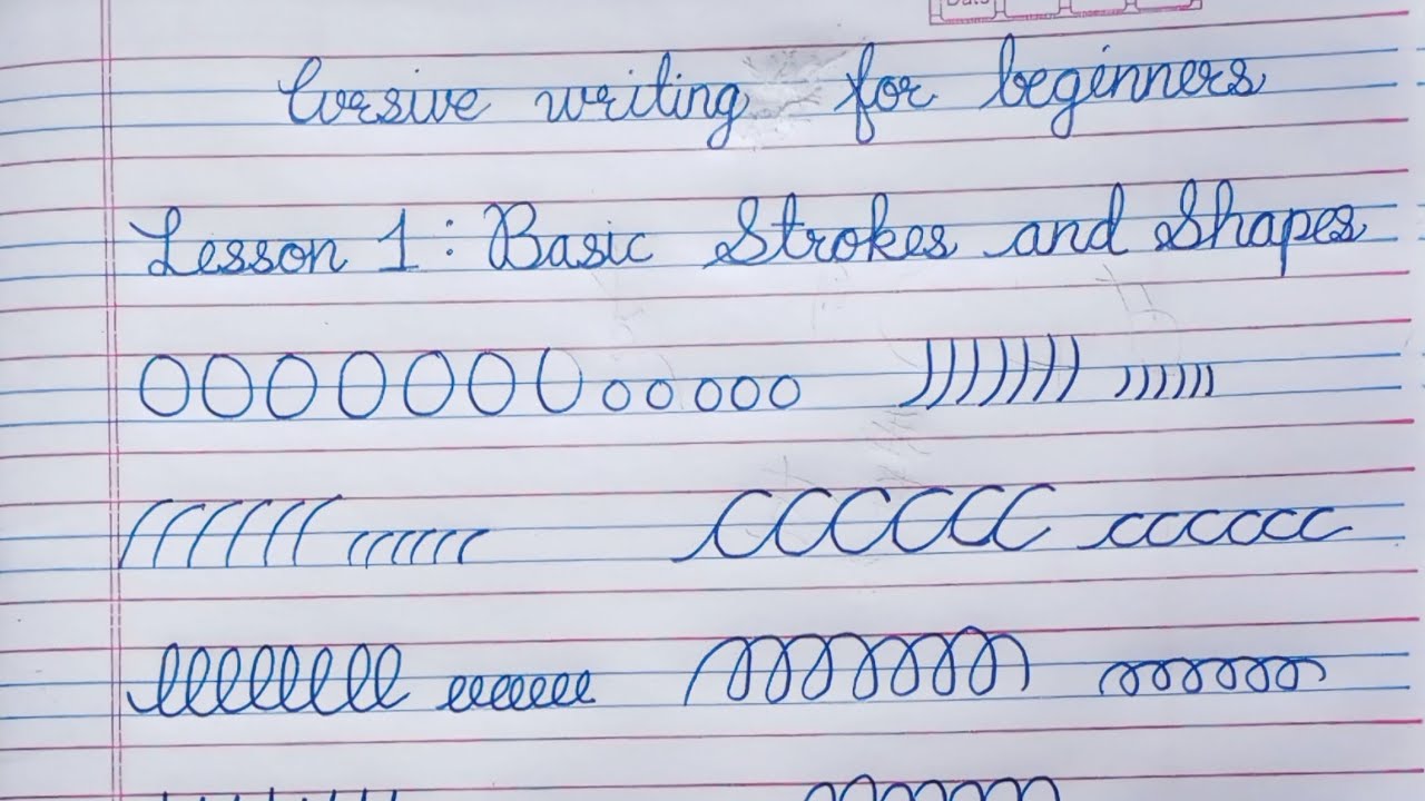 Cursive Writing for Beginners | Basic Strokes & Patterns Practice for ...