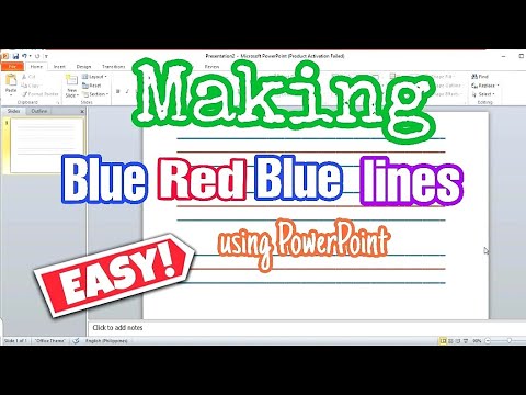 How to make personalized blue red blue lines using POWERPOINT? - YouTube