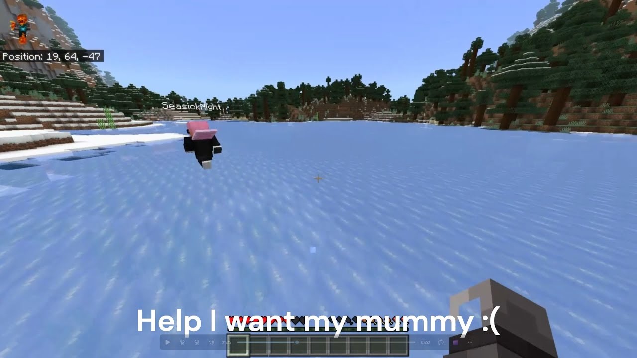 Chasing a helpless kid on ice in Minecraft - YouTube