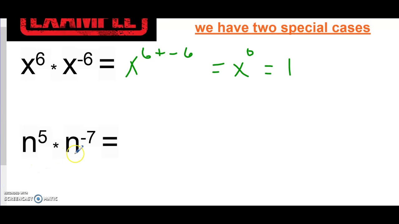 Copy of Special Cases Laws of Exponents - YouTube