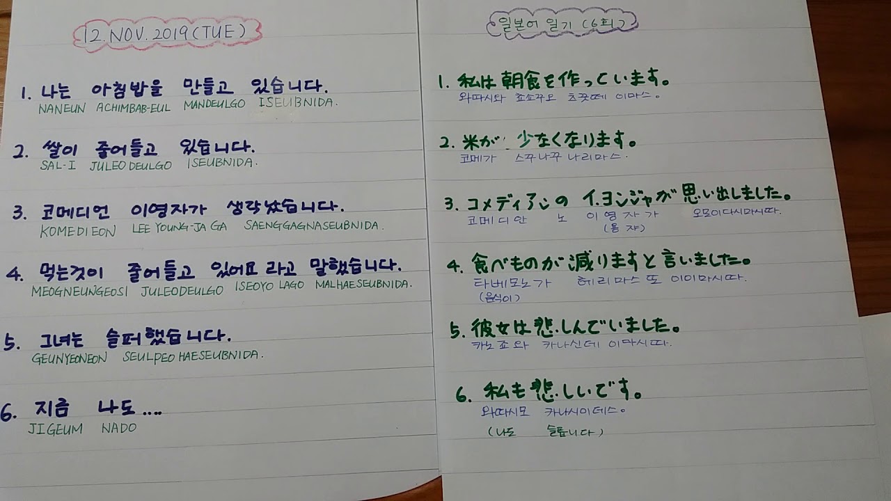 유리의 영어일기 , 유리의 일본어일기 (6회) English diary Japanese diary 이영자 - YouTube