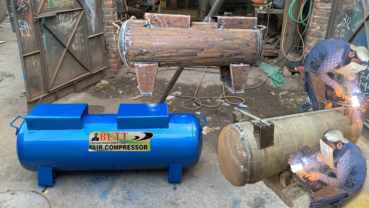 Production process of Air Compressor Tank || How Air compressor Tank ...