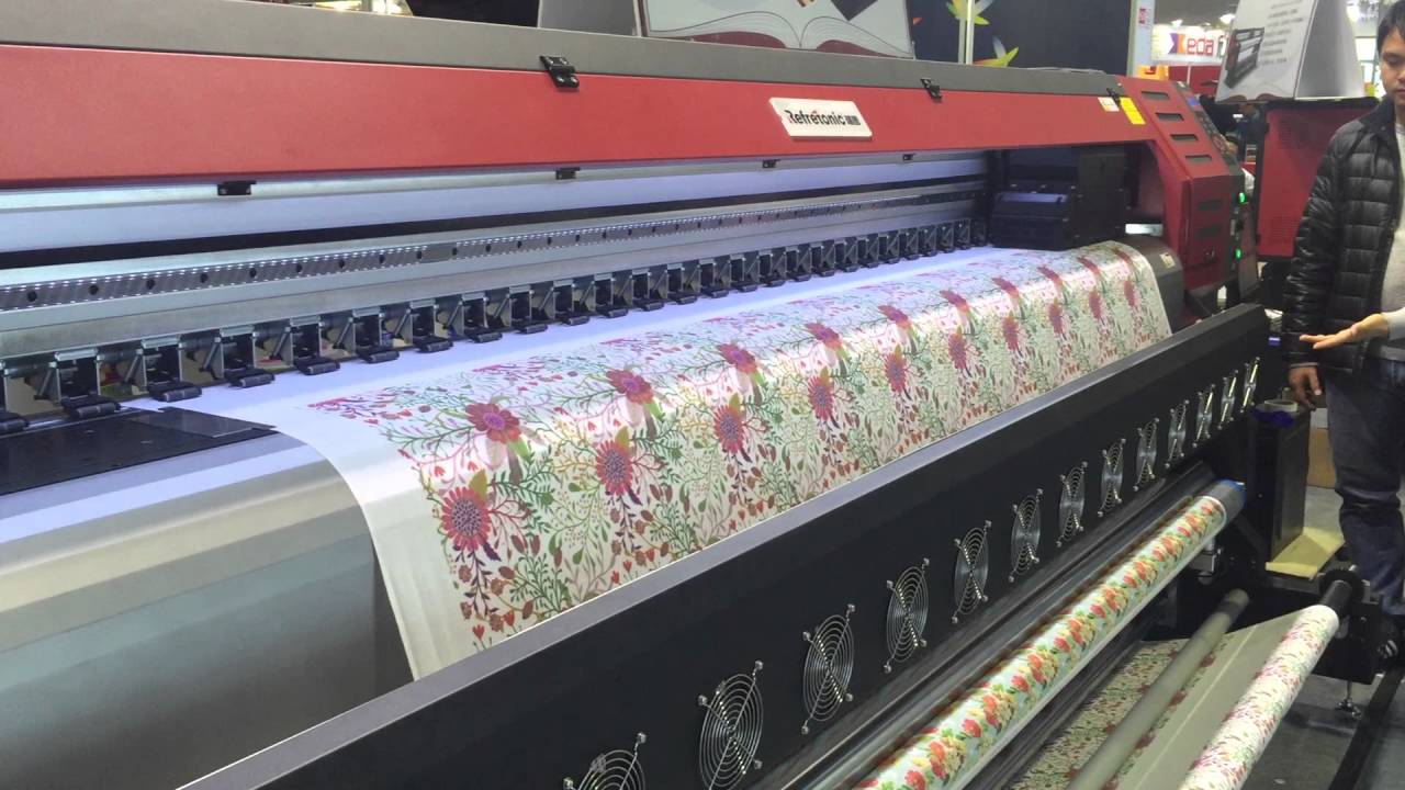 3.2m Textile Printer , pigment ink printing - YouTube