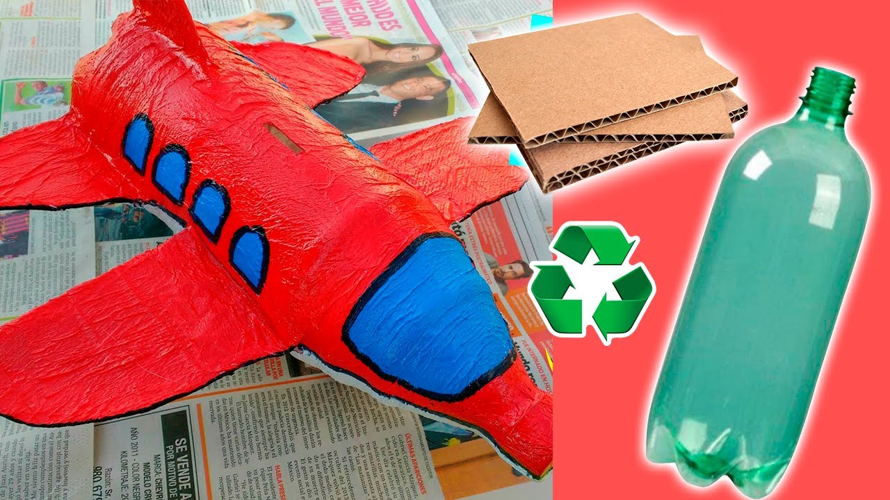 ️ Avión alcancía con material reciclado 🌈 Haz tu alcancía airplane ...