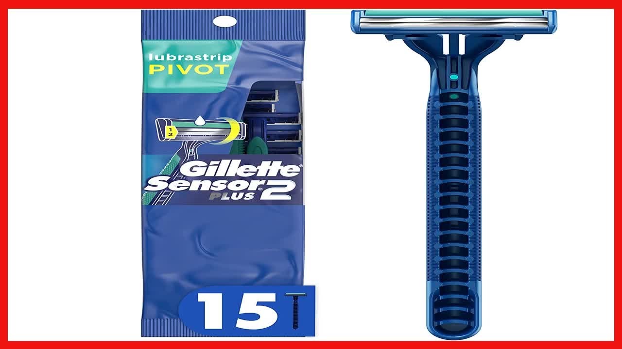 Gillette Sensor2 Plus Pivoting Head Disposable Razors for Men, 15 Count ...