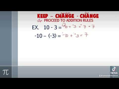 MATH 7 | SUBTRACTION OF INTEGERS: KEEP-CHANGE-CHANGE - YouTube