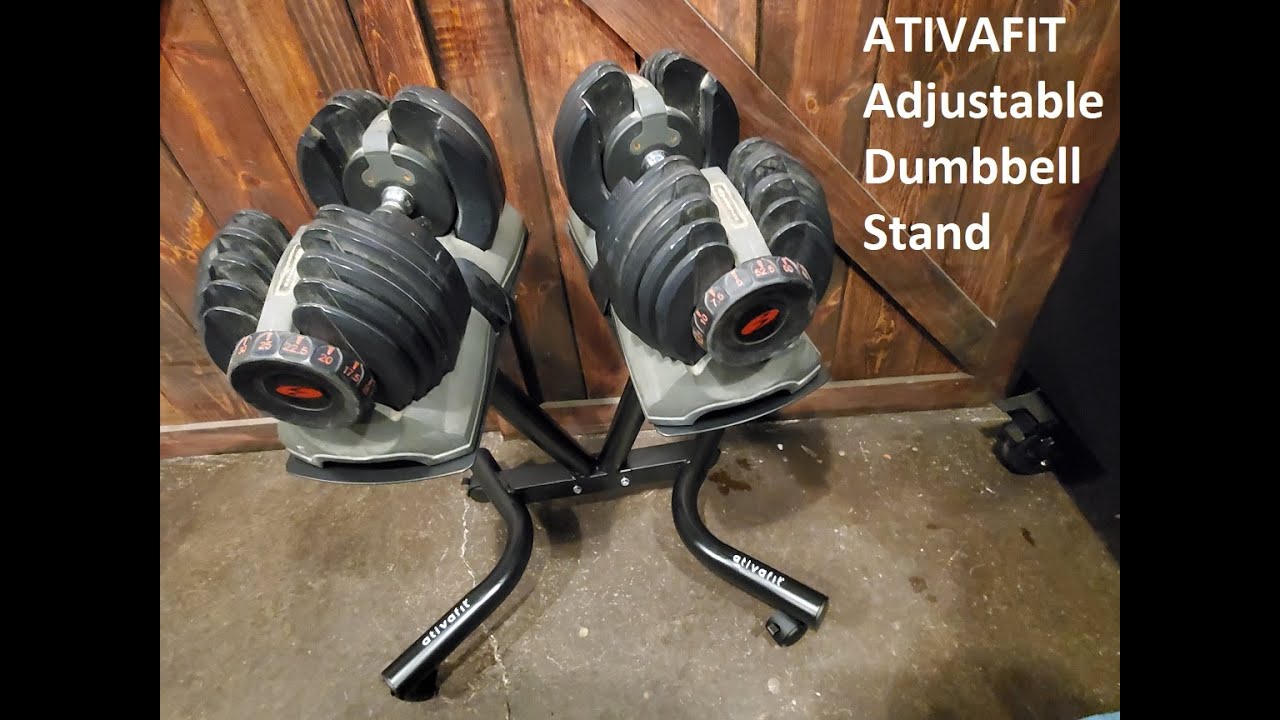 Adjustable Dumbbell Set ATIVAFIT Adjustable Dumbbell Stand - Holds Up ...