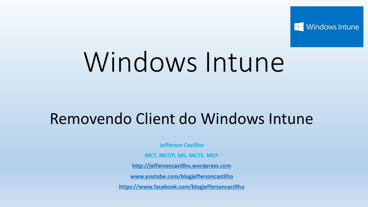 Removendo Client do Windows Intune - YouTube