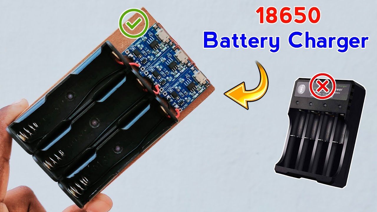 How To Make Battery Charger // TP4056 Lithium Cell Charger Module // 3 ...