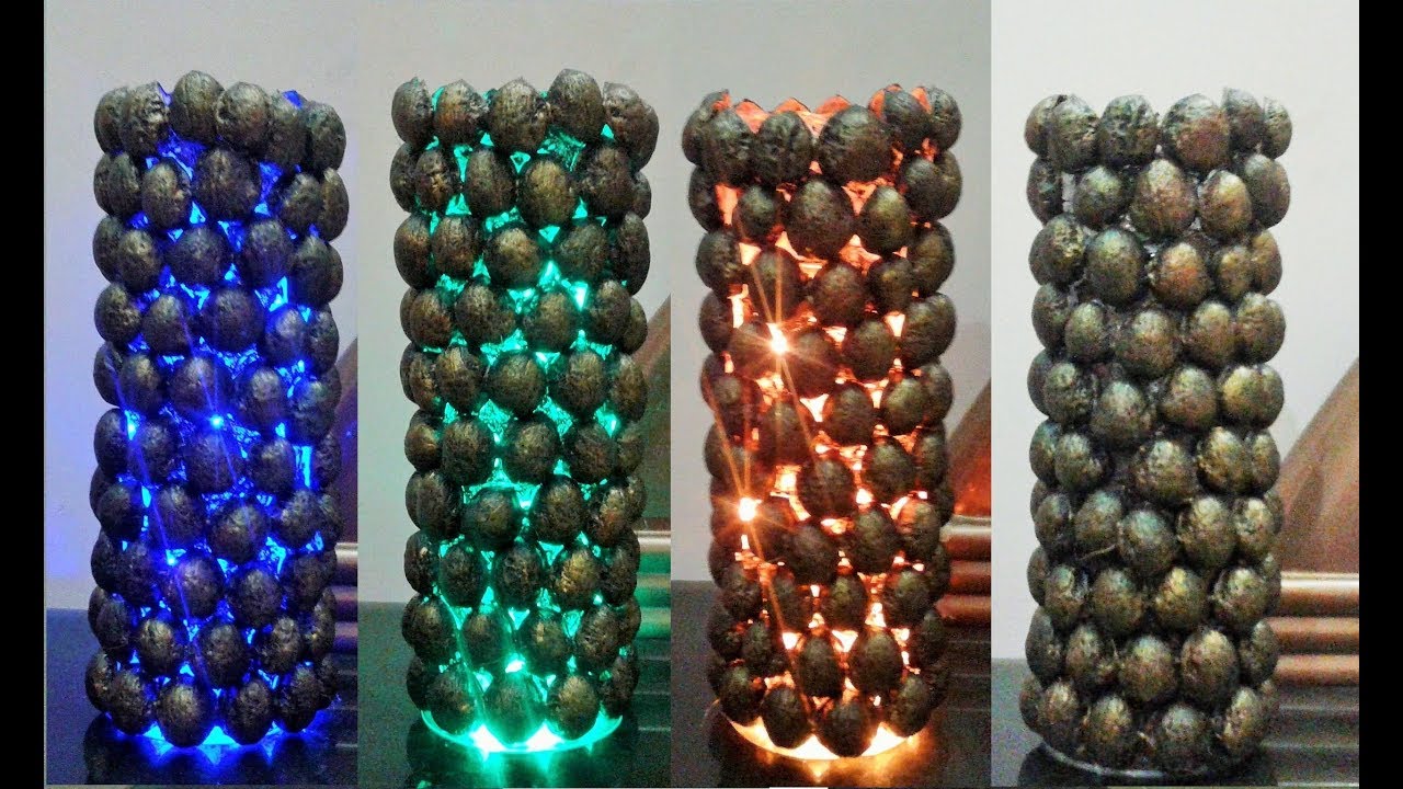 How to make a lamp - DIY Walnuts Shell Craft - YouTube
