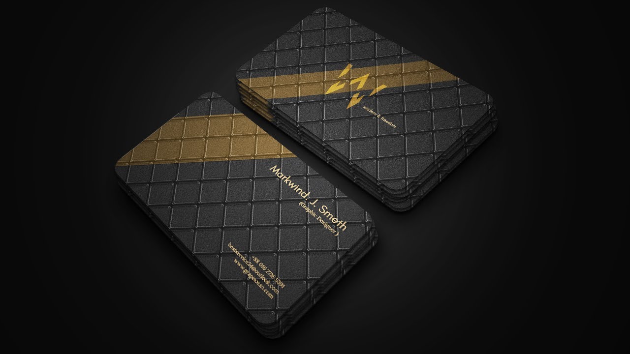 Gold Color Luxury Business Cards Design | Adobe photoshop Tutorial ...